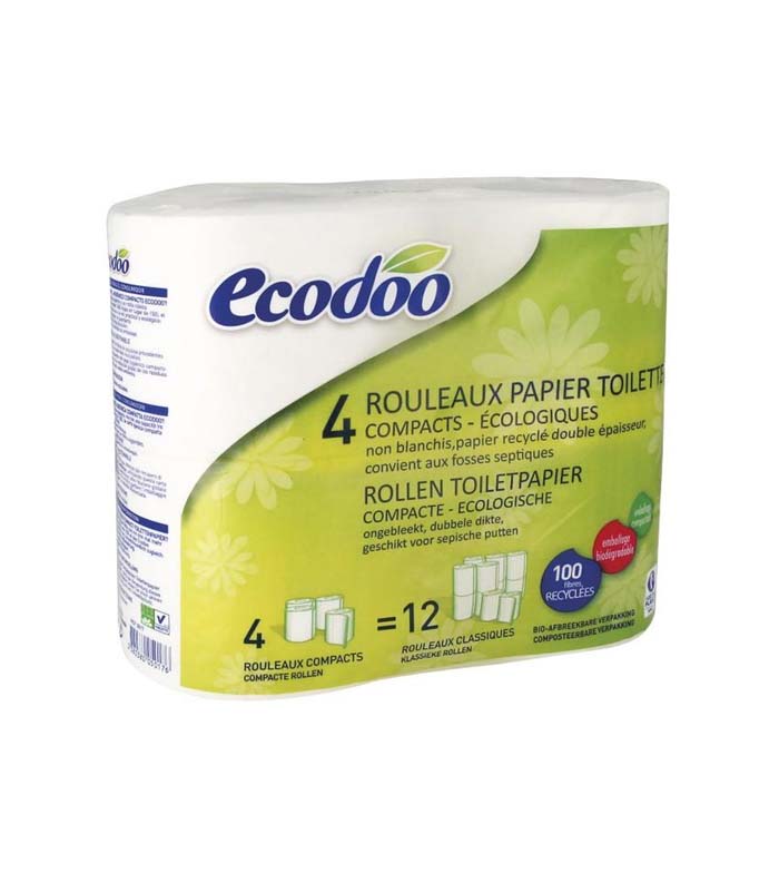 Comprar Ecodoo - Papel higiénico compacto de fibras recicladas 4 Uds ...